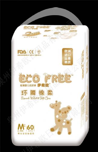 ECOFREE婴儿尿不湿 M码 120片 价格:78元/件