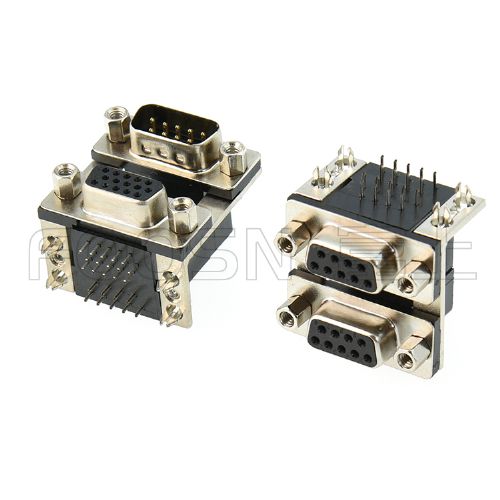 双层D-SUB 15F+9M, HDR 15P母对DR 9P公